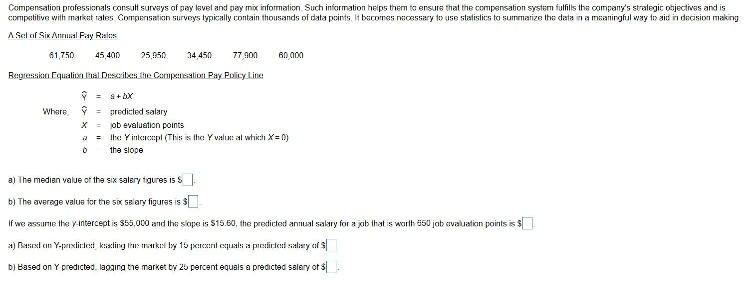 Solved Compensation professionals consult surveys of pay | Chegg.com