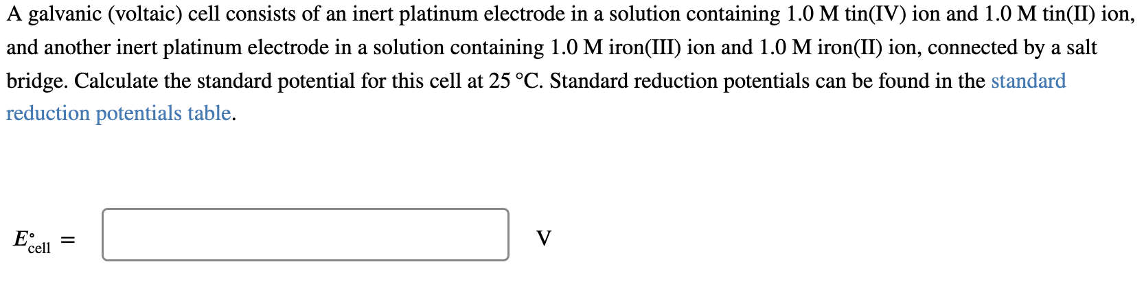 Solved A galvanic (voltaic) cell consists of an inert | Chegg.com