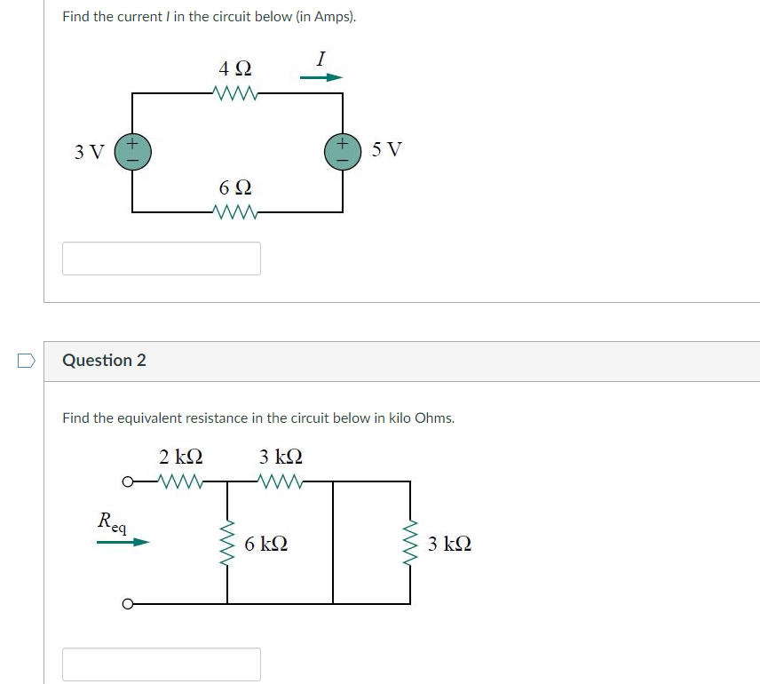 Solved Find the current I in the circuit below (in Amps). | Chegg.com