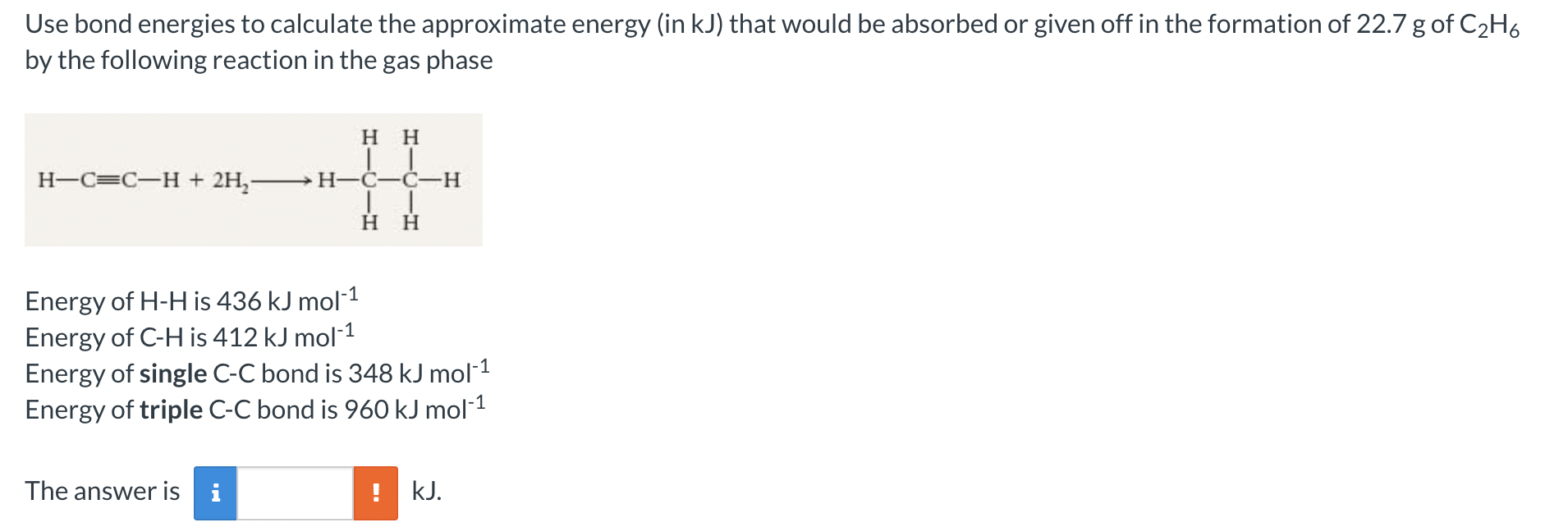 Solved Use bond energies to calculate the approximate energy | Chegg.com