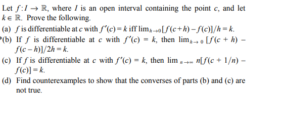 Solved Let f:1 → R, where I is an open interval containing | Chegg.com