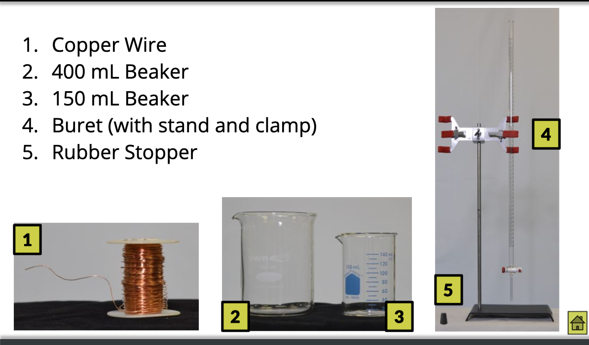 1. Copper Wire 2. 400 mL Beaker 3. 150 mL Beaker 4. | Chegg.com