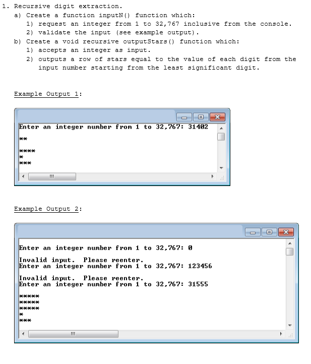 Solved 1 Recursive Digit Extraction A Create A Function