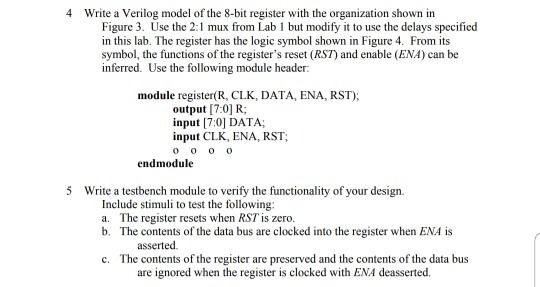 4 Write a Verilog model of the 8-bit register with | Chegg.com