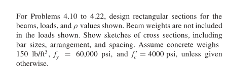 Solved For Problems 4.10 to 4.22, design rectangular | Chegg.com