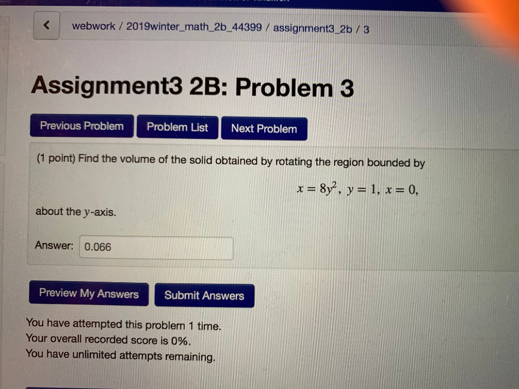 Solved webwork/ 2019winter_math_2b 44399/ assignment3 2b /3 | Chegg.com
