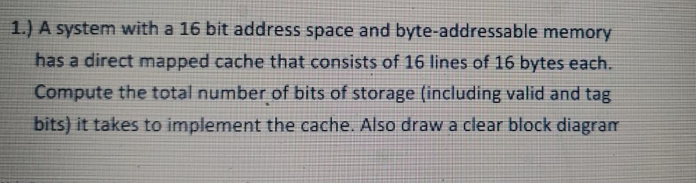 Solved 1.) ﻿A system with a 16 ﻿bit address space and | Chegg.com