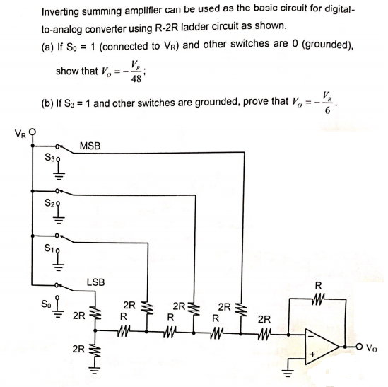 Solved Inverting summing amplifier can be used as the basic | Chegg.com
