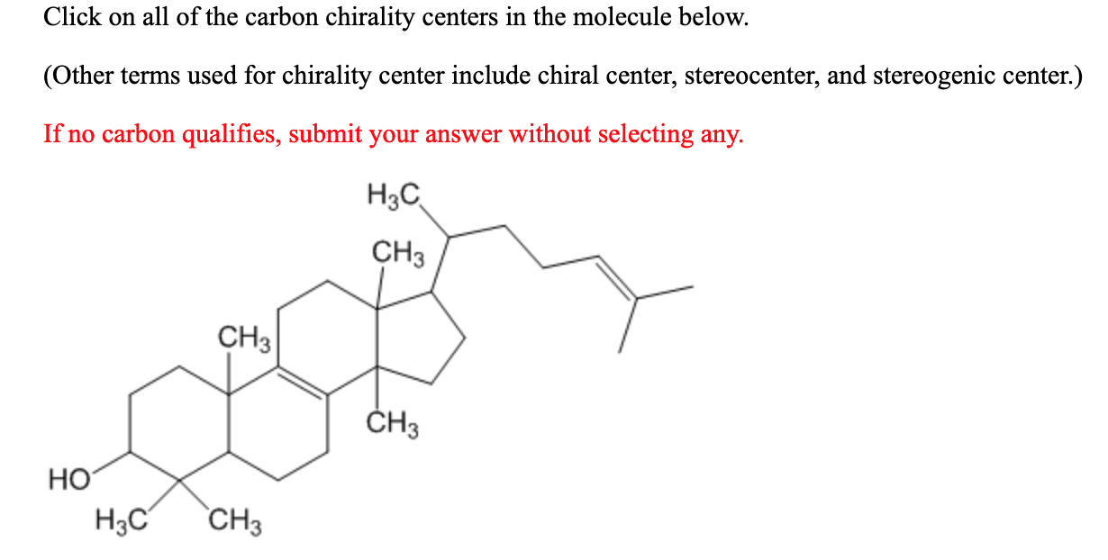 Solved Click on all of the carbon chirality centers in the | Chegg.com
