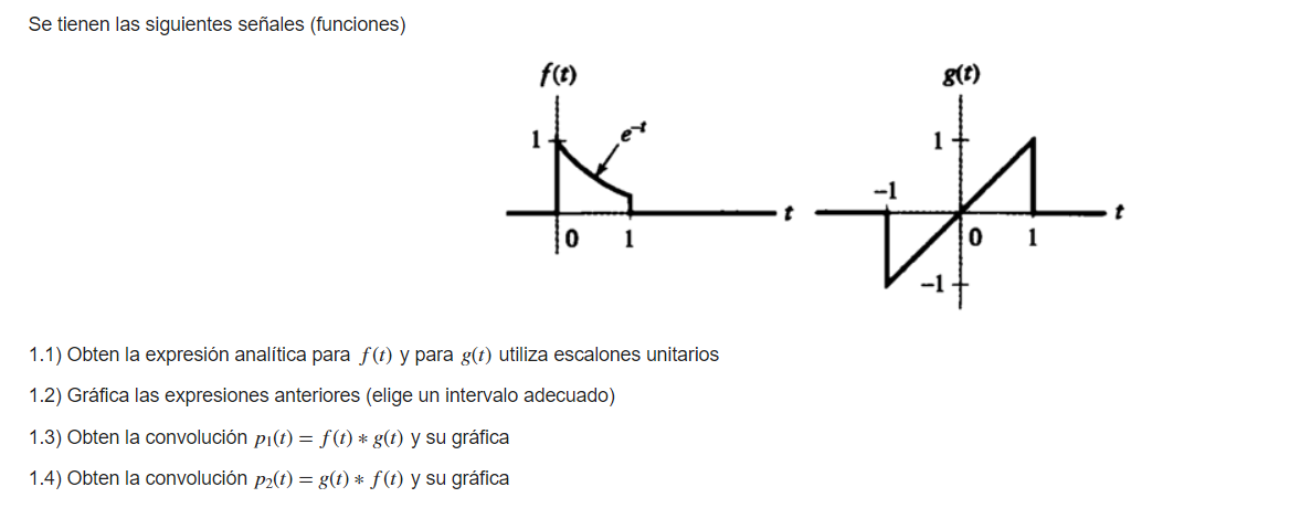 Solved Se Tienen Las Siguientes Señales Funciones 1 1