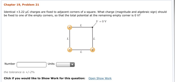 Solved Chapter 19, Problem 21 Identical +3.22 μC charges are | Chegg.com