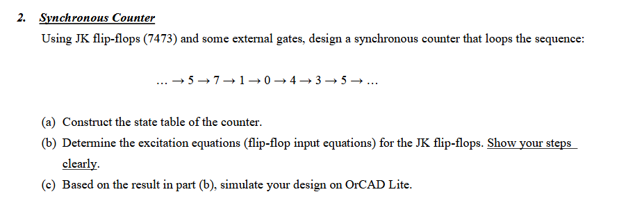Solved Synchronous CounterUsing JK ﻿flip-flops (7473) ﻿and | Chegg.com