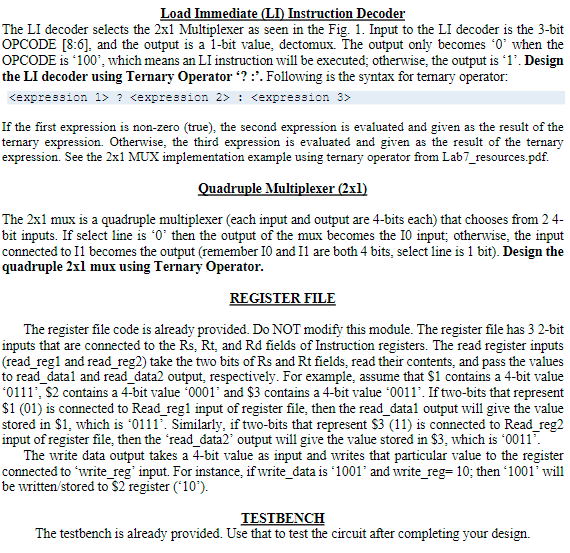 Solved please include: 1. the complete 4-bit CPU Verilog | Chegg.com | Chegg.com
