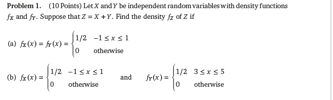 Solved Problem 1 10 Points Let X And Y Be Independent 