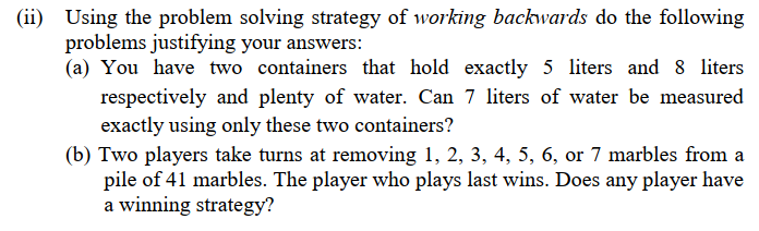 Solved (ii) Using the problem solving strategy of working | Chegg.com