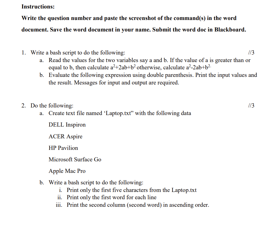 Solved Instructions: Write the question number and paste the | Chegg.com