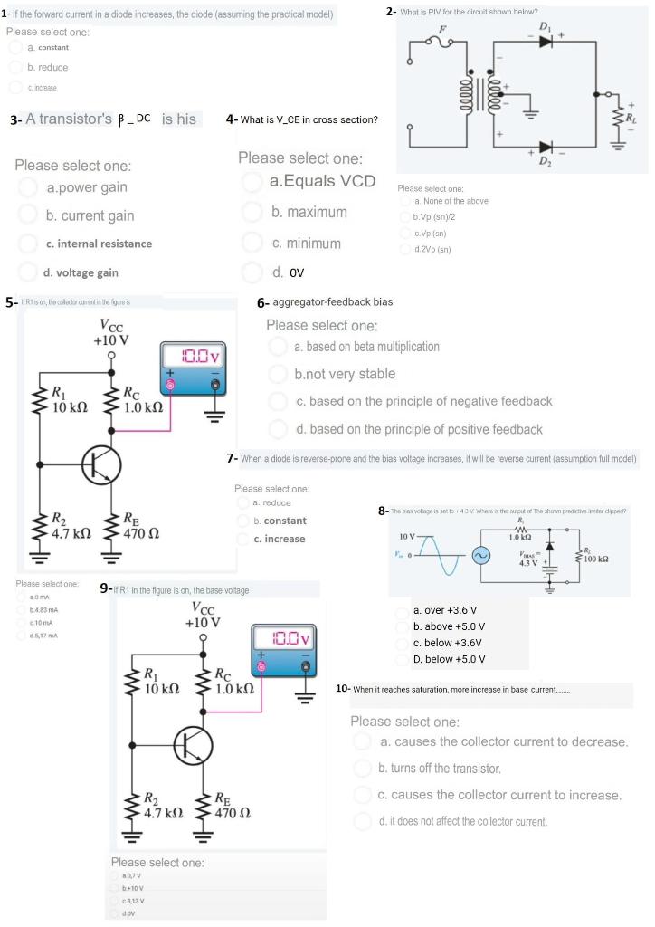 Solved 2- What is PIV for the circuit shown below? D 1- If | Chegg.com