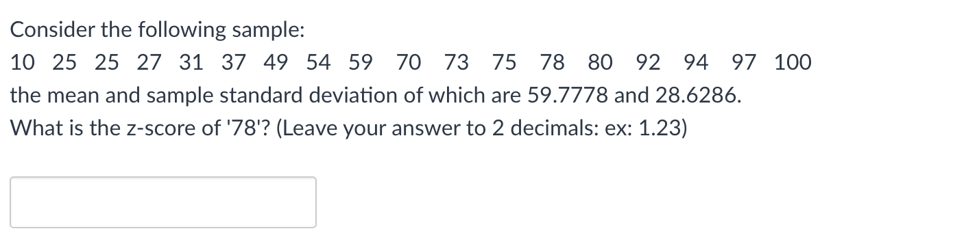 Solved Consider the following sample: | Chegg.com