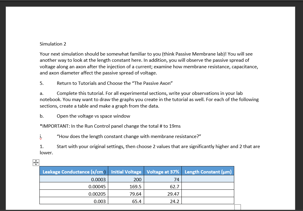 How can I calculate the length constant from this | Chegg.com