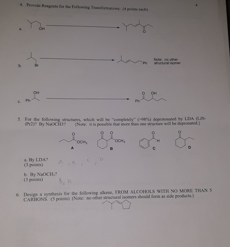 Solved provide reagents for the following transformations. | Chegg.com
