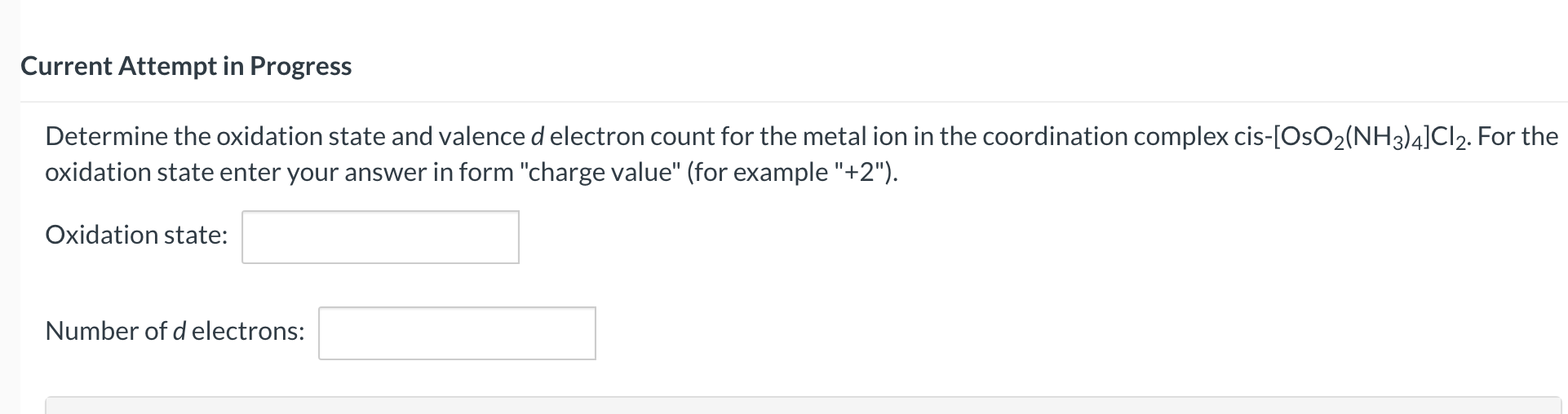 Solved Determine the oxidation state and valence d electron | Chegg.com