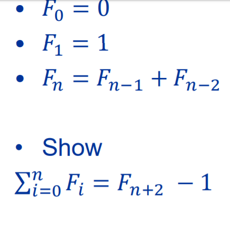 Solved Proof by induction: Fibonacci Sequences: • 𝐹0 = 0 , | Chegg.com