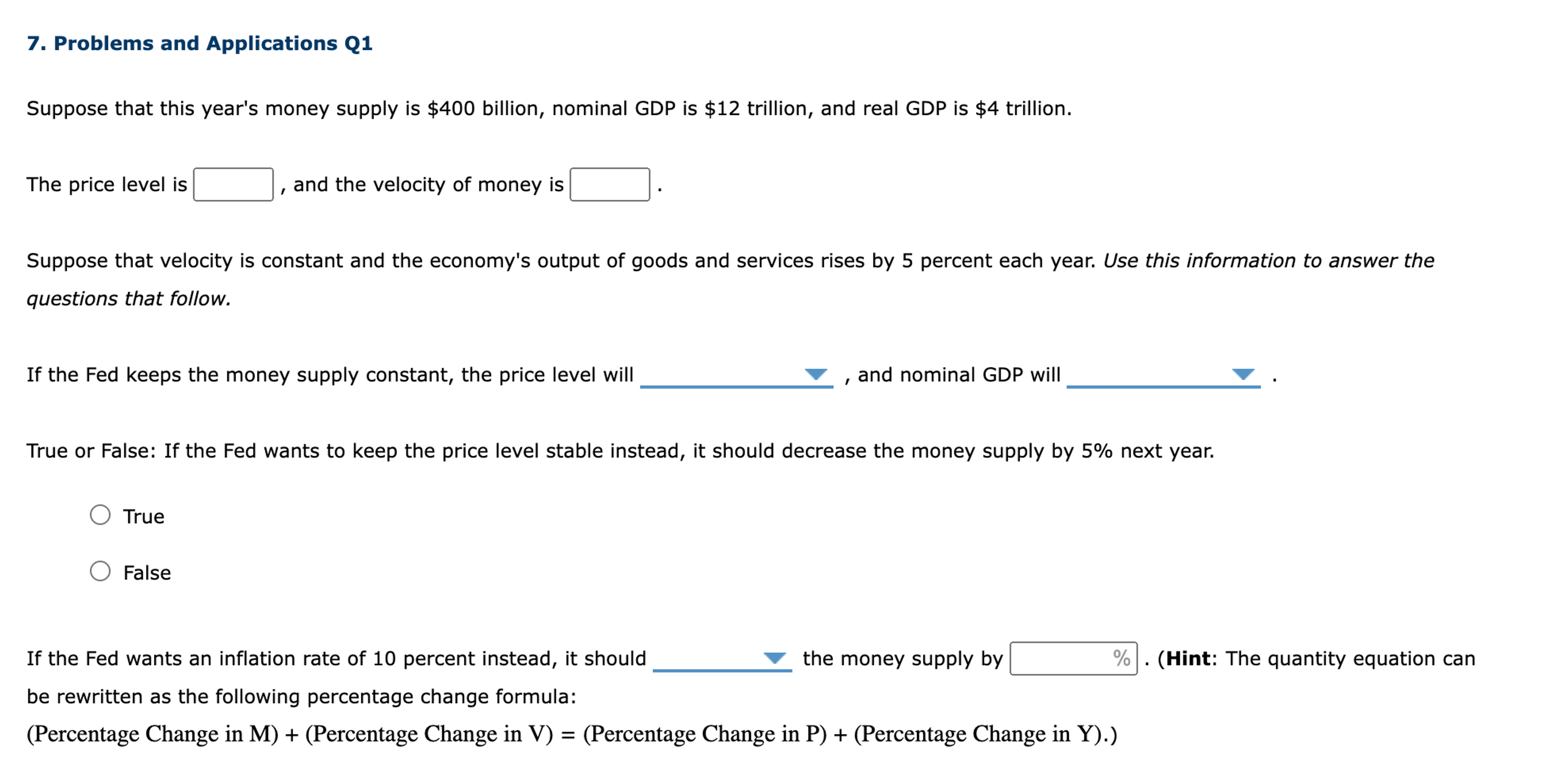 Solved 7. ﻿Problems and Applications Q1Suppose that this | Chegg.com