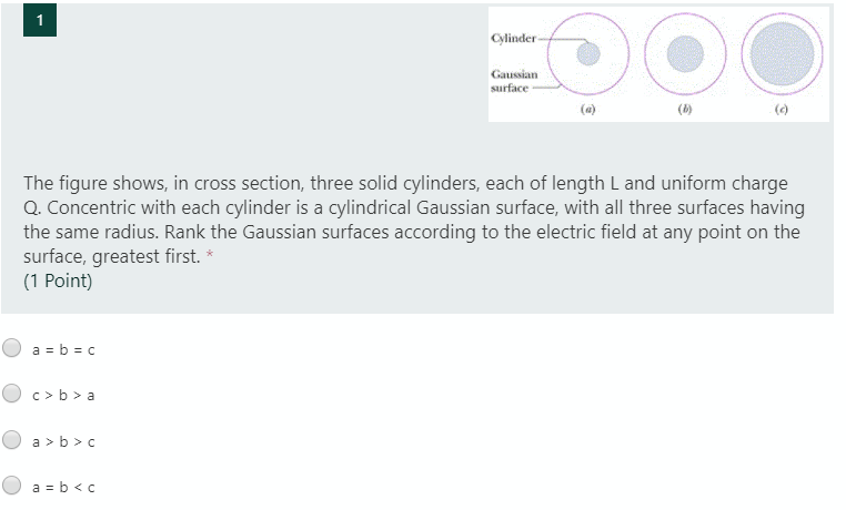 Solved Cylinder Gaussian surface The figure shows, in cross | Chegg.com