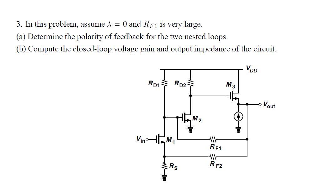 Solved 3. In this problem, assume λ=0 and RF1 is very large. | Chegg.com