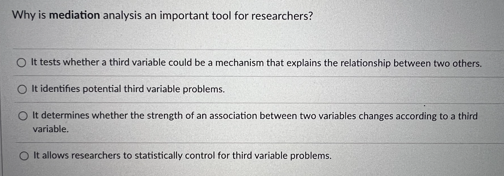 Solved Why is mediation analysis an important tool for | Chegg.com
