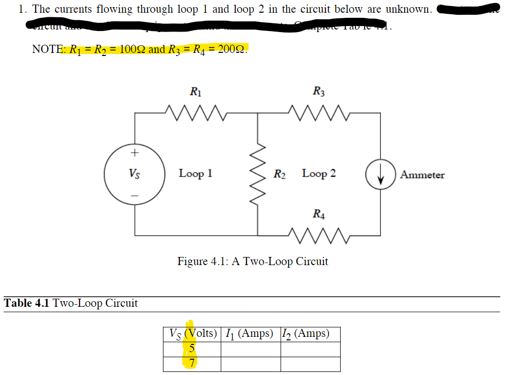 Solved 1. The currents flowing through loop 1 and loop 2 in | Chegg.com