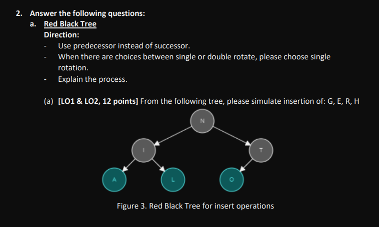 Solved 2. Answer the following questions: a. Red Black Tree | Chegg.com