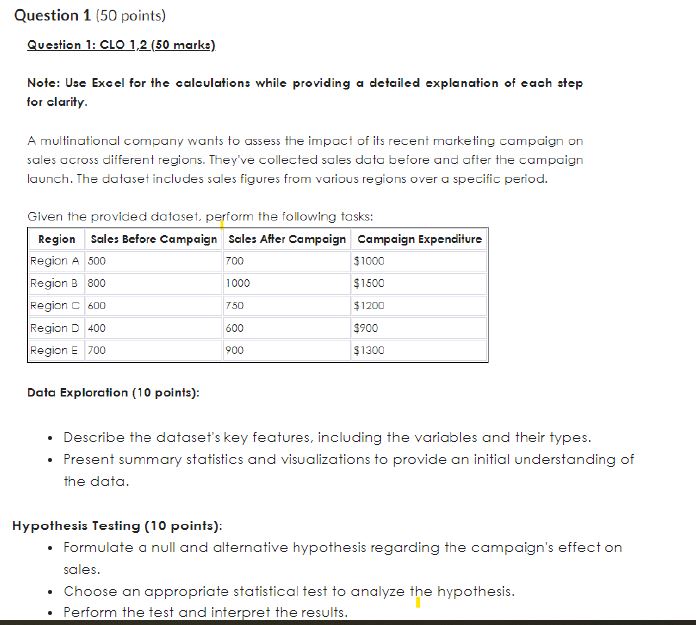 Solved Question 1 (50 ﻿points)Question 1: CLO 1,2(50 | Chegg.com