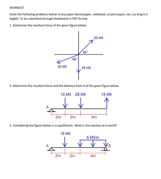 Solved WORKOUT Solve the following problems below in any | Chegg.com