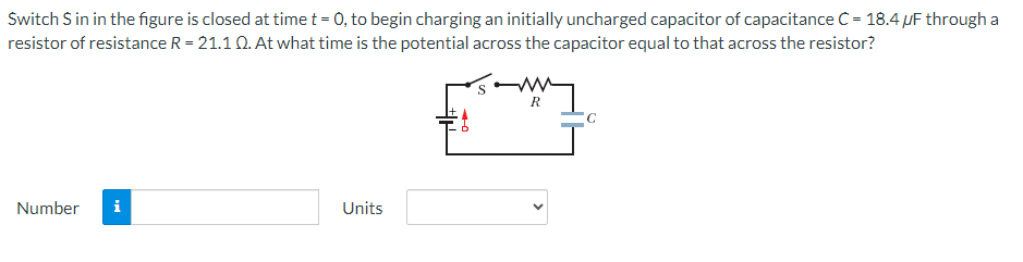 Solved Switch S in in the figure is closed at time t=0, to | Chegg.com