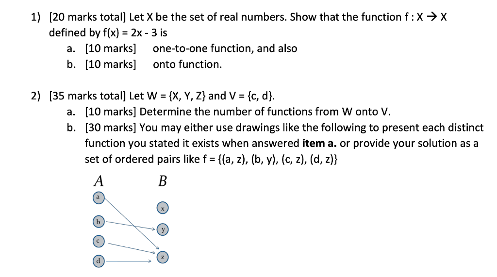 Solved 1) 20 marks total] Let X be the set of real numbers. | Chegg.com