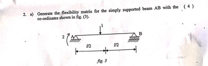 Solved 2. a) Generate the flexibility matrix for the simply | Chegg.com