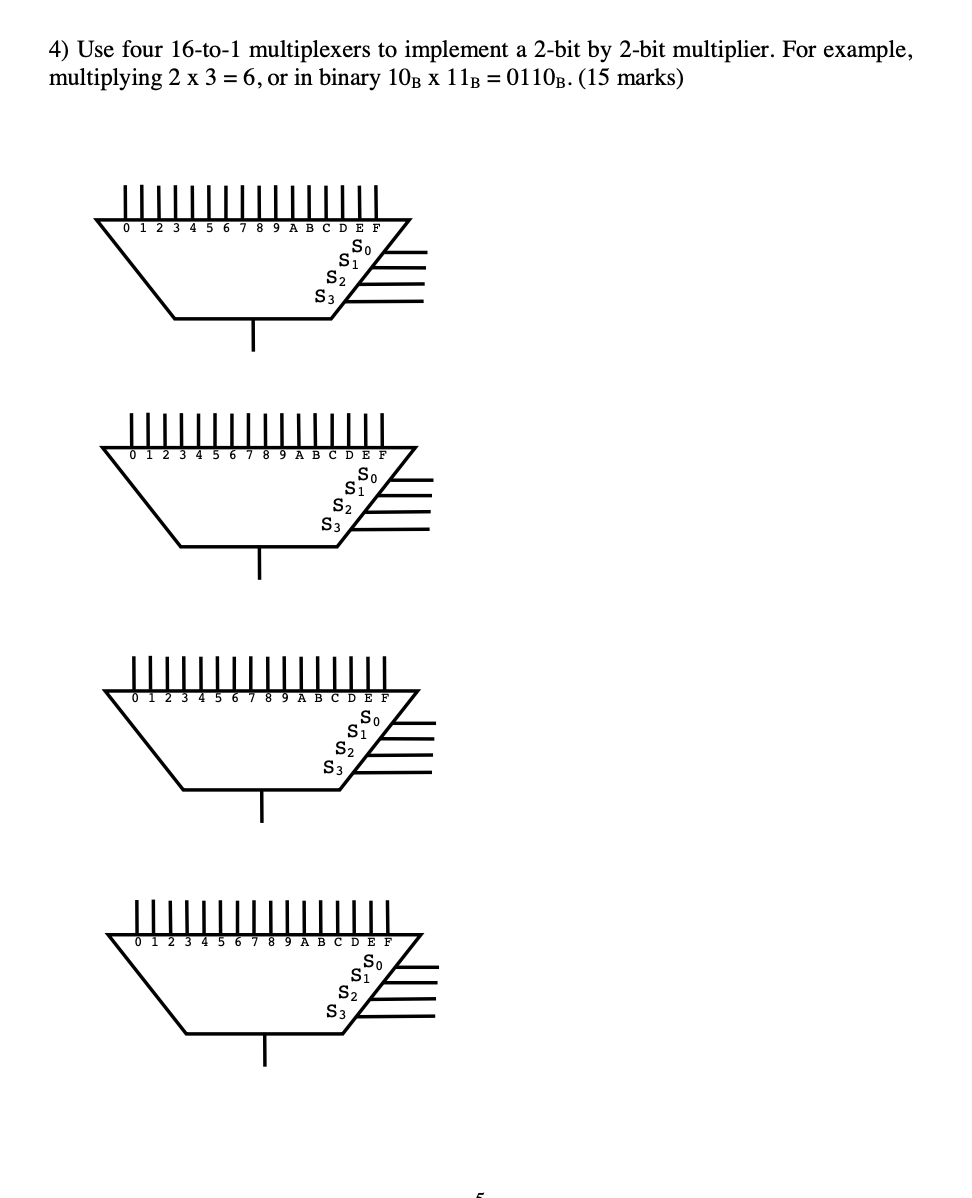 Solved 4) Use four 16-to-1 multiplexers to implement a 2-bit | Chegg.com