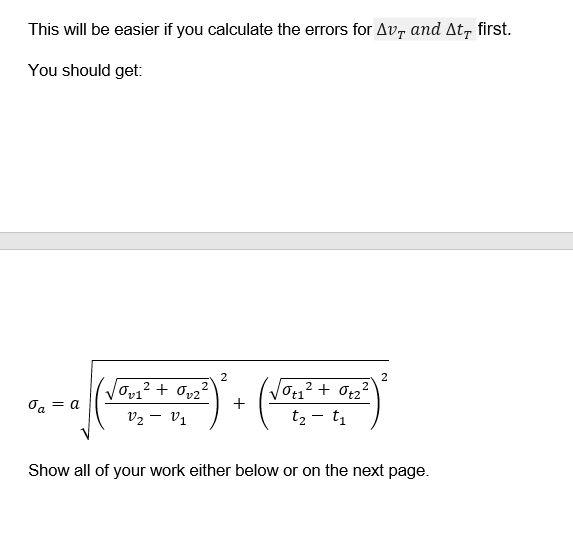 Solved Error propagation exercises The answer to this | Chegg.com