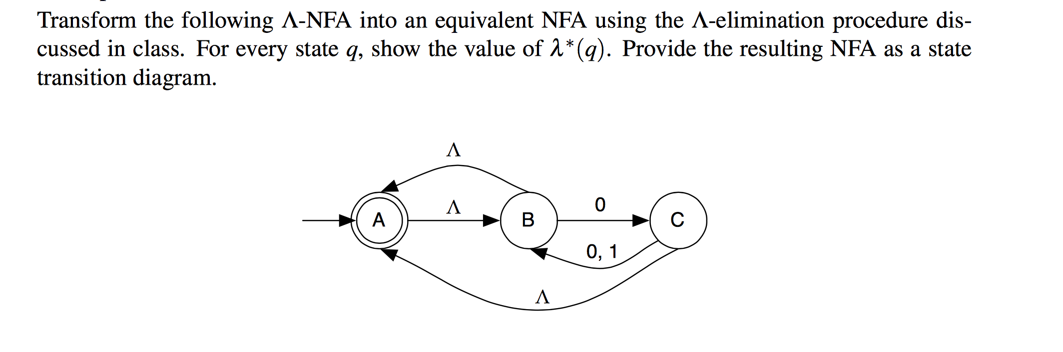 Solved Transform the following A-NFA into an equivalent NFA | Chegg.com