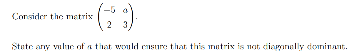 Solved Consider the matrix Consider the aunt ( 39 :) State | Chegg.com