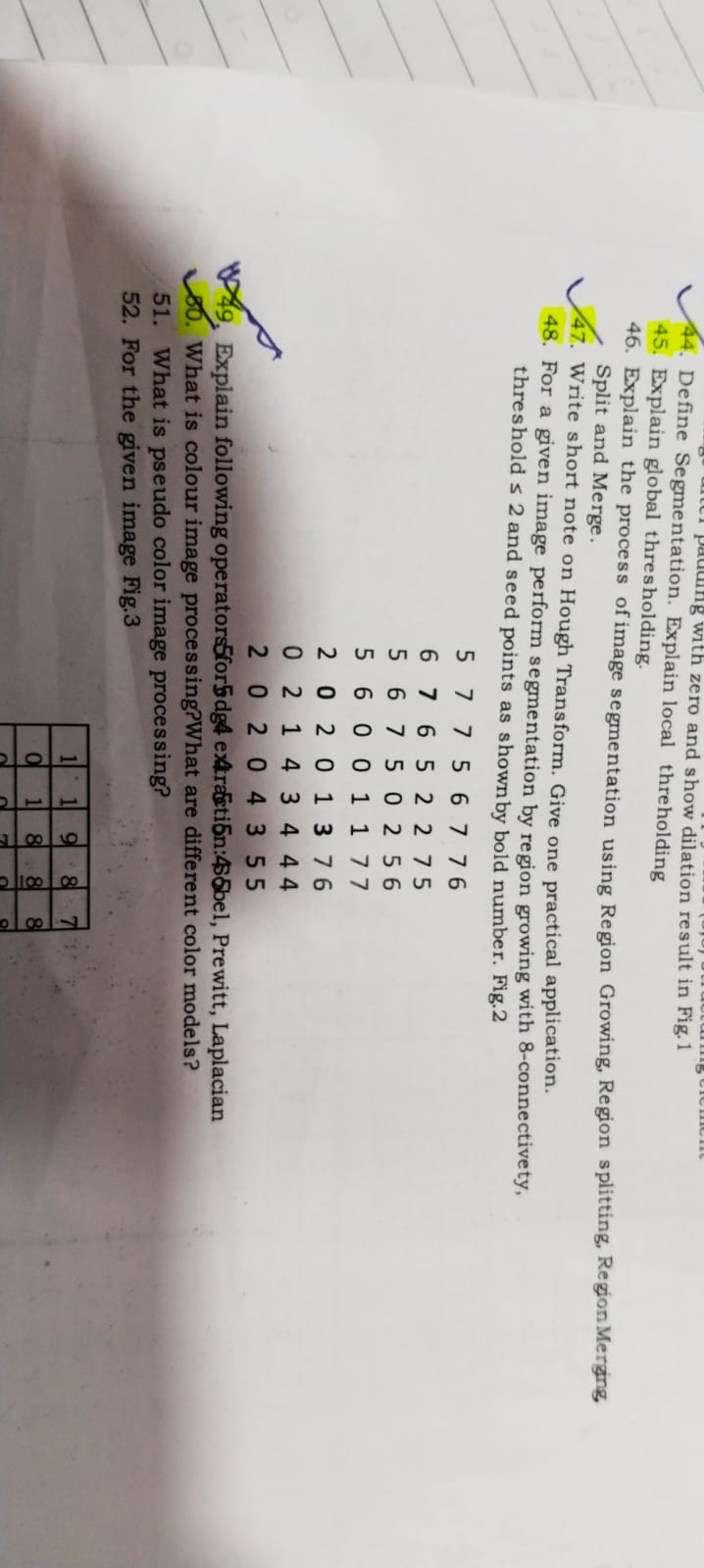 Solved 44. Define Segmentation with zero and show dilation | Chegg.com