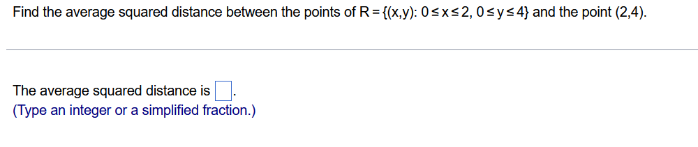 Solved Find the average squared distance between the points | Chegg.com