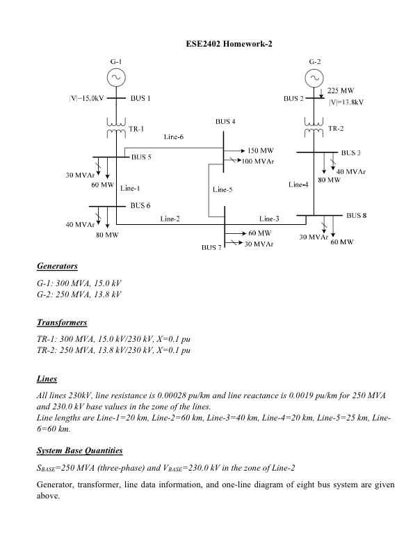 Find the power flow solution with the Newton Raphson | Chegg.com