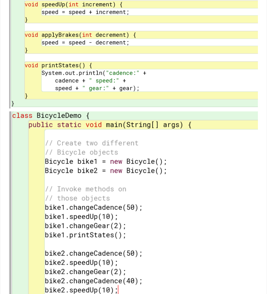 Solved 1. Modify the Bicycle and BicycleDemo classes to | Chegg.com