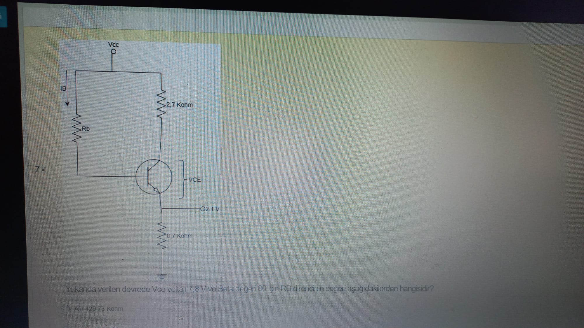 Solved Translation:In the given circuit, with Vce voltage of | Chegg.com