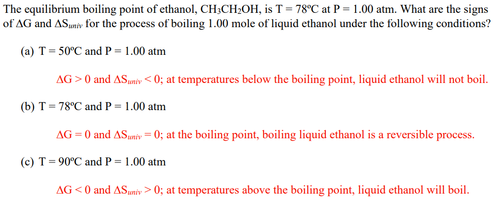 Solved The equilibrium boiling point of ethanol, CH3CH2OH, | Chegg.com