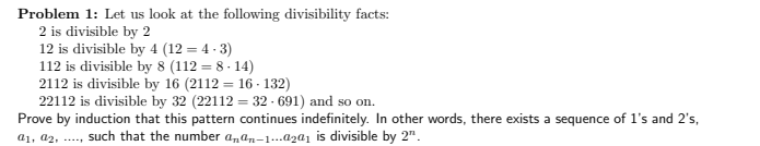 Solved Problem 1: Let us look at the following divisibility | Chegg.com