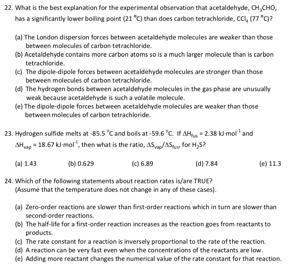 Solved 22. What is the best explanation for the experimental | Chegg.com