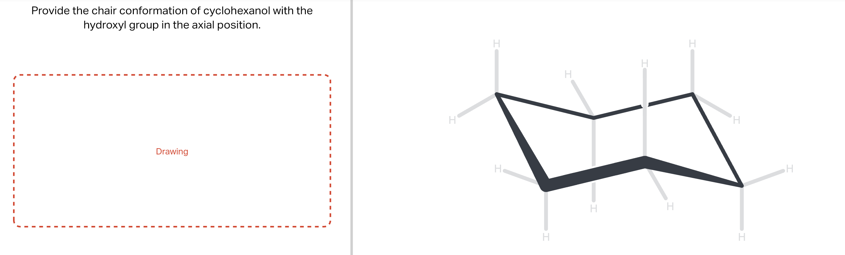Solved Provide the chair conformation of cyclohexanol with | Chegg.com